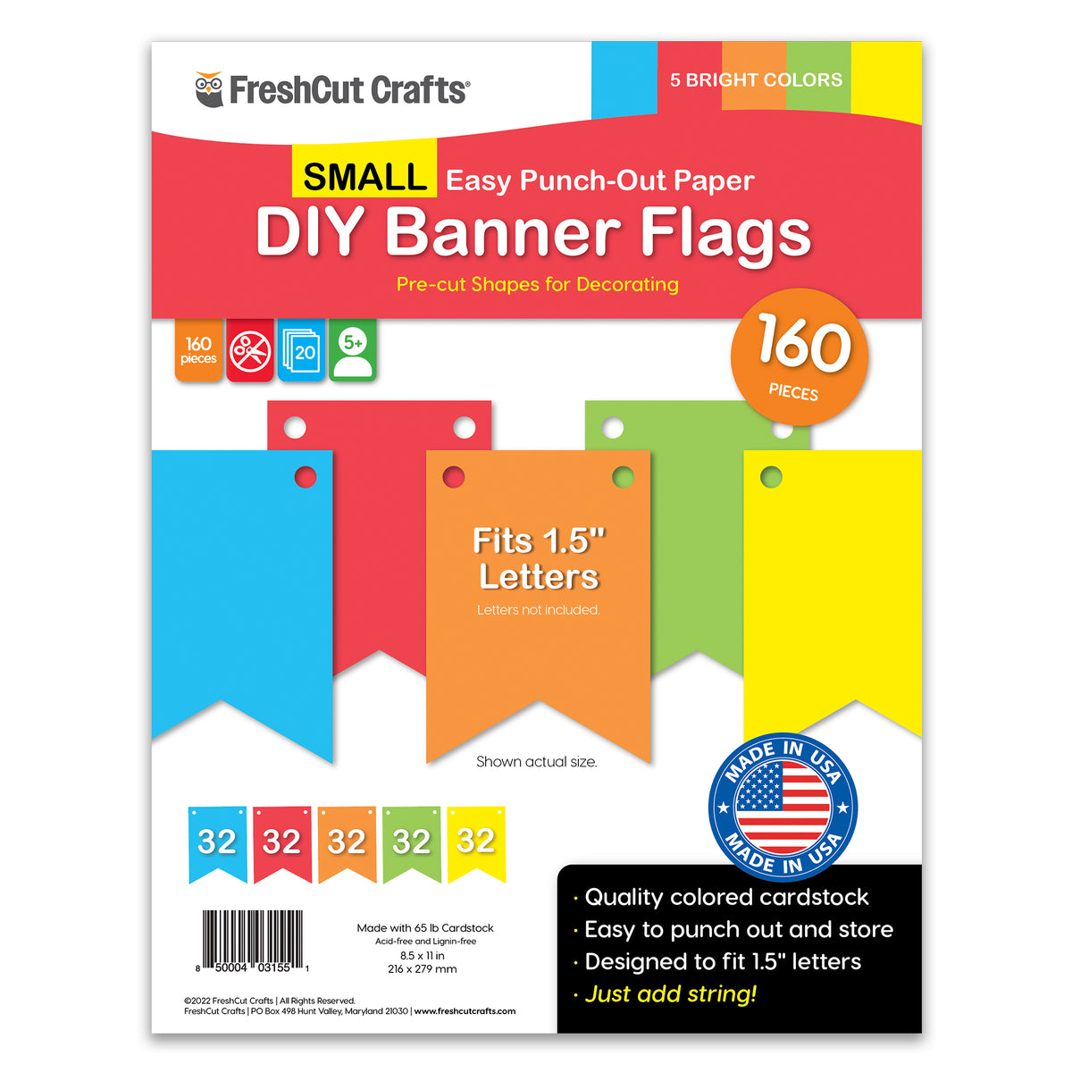 Small BRIGHT Pennant Banners – FreshCut Crafts