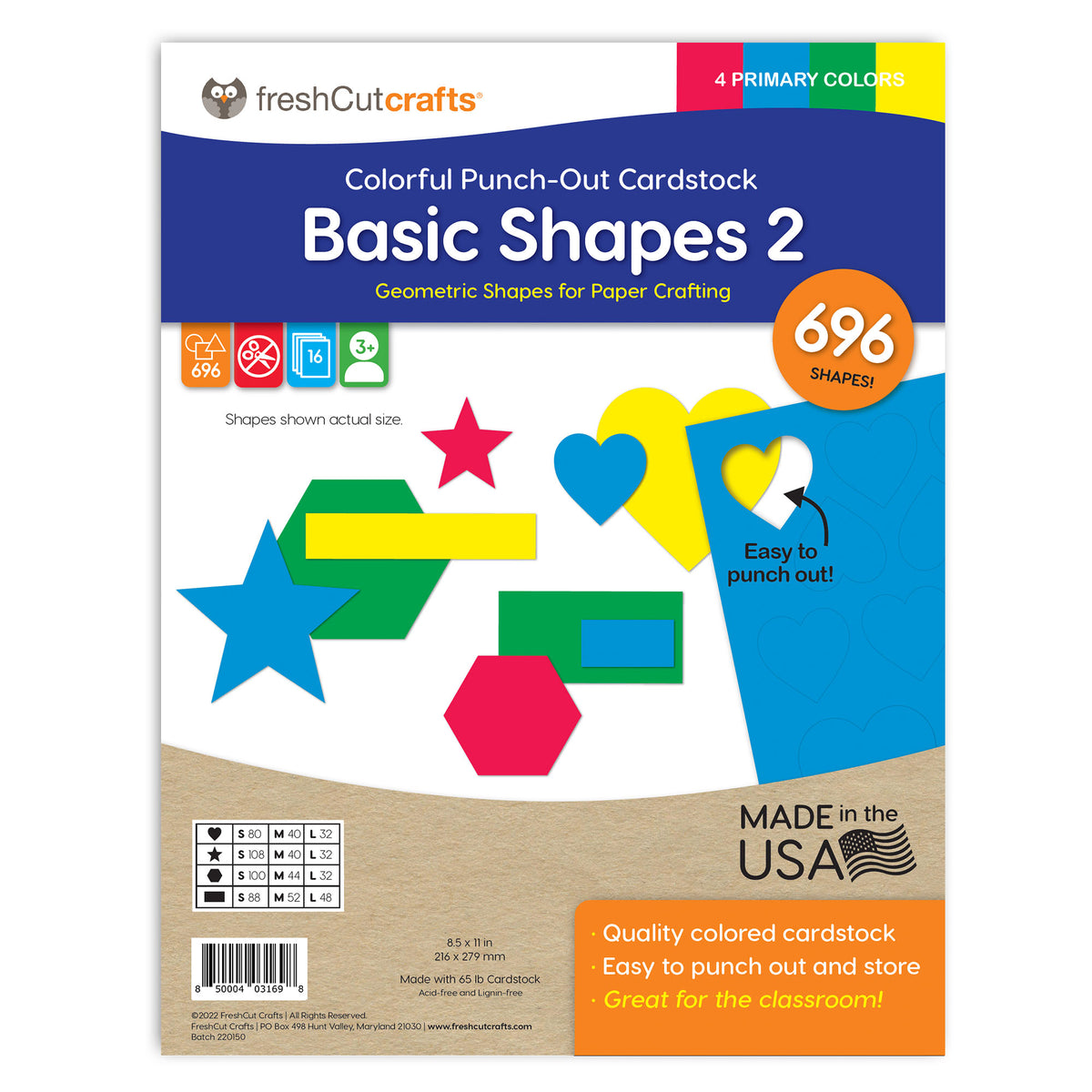 Basic Shapes 2 Primary Colors – Hearts, Stars, Hexagons, Rectangles ...