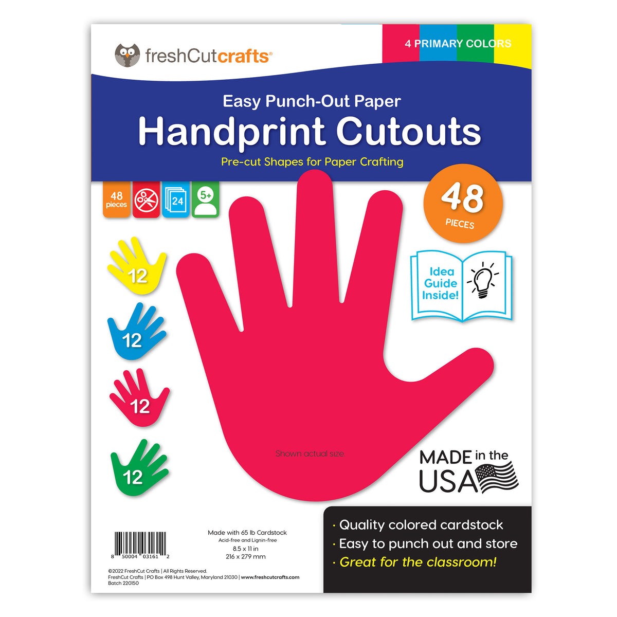 Handprint PRIMARY Cutouts with IDEA GUIDE – FreshCut Crafts