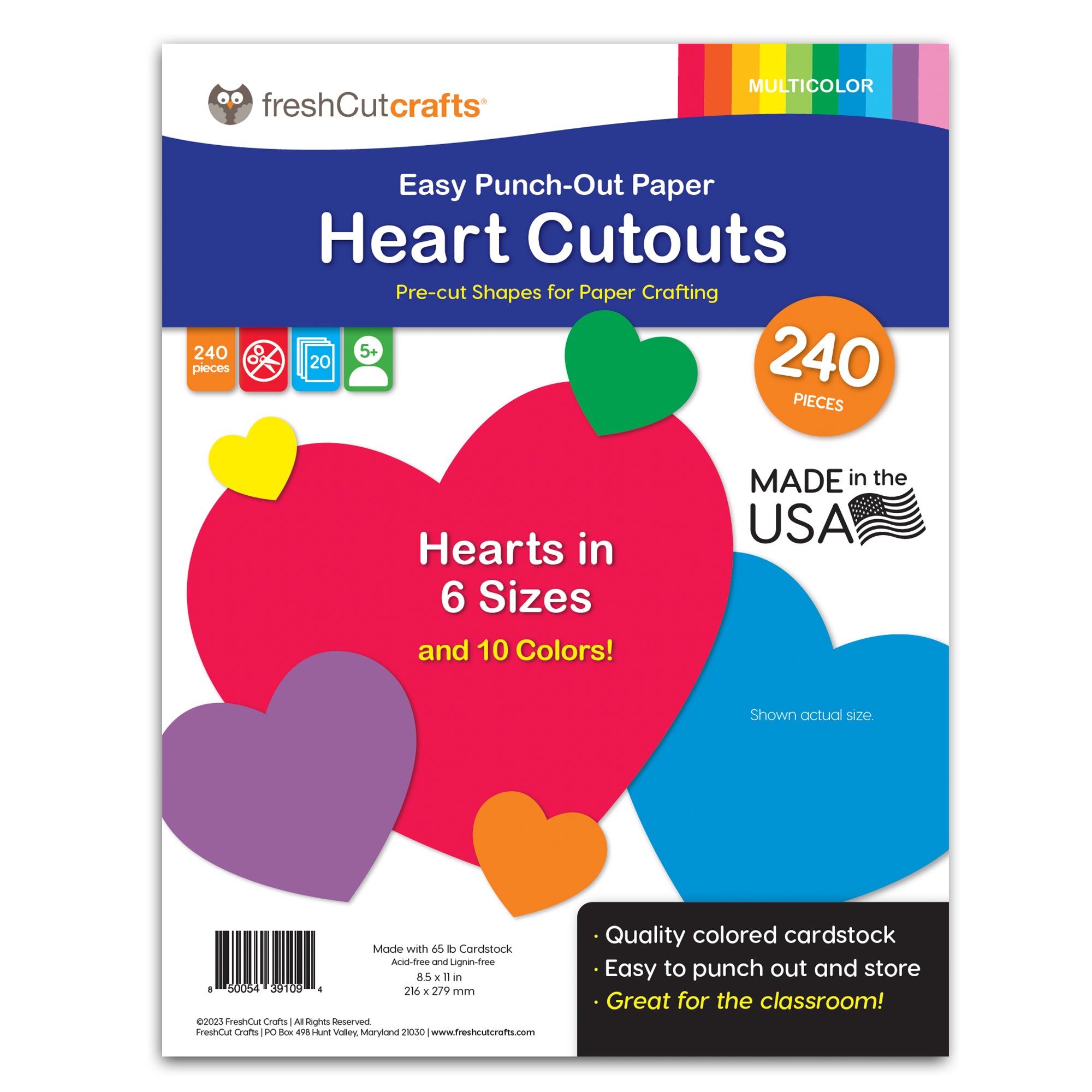 Hearts MULTICOLOR Cutouts – FreshCut Crafts