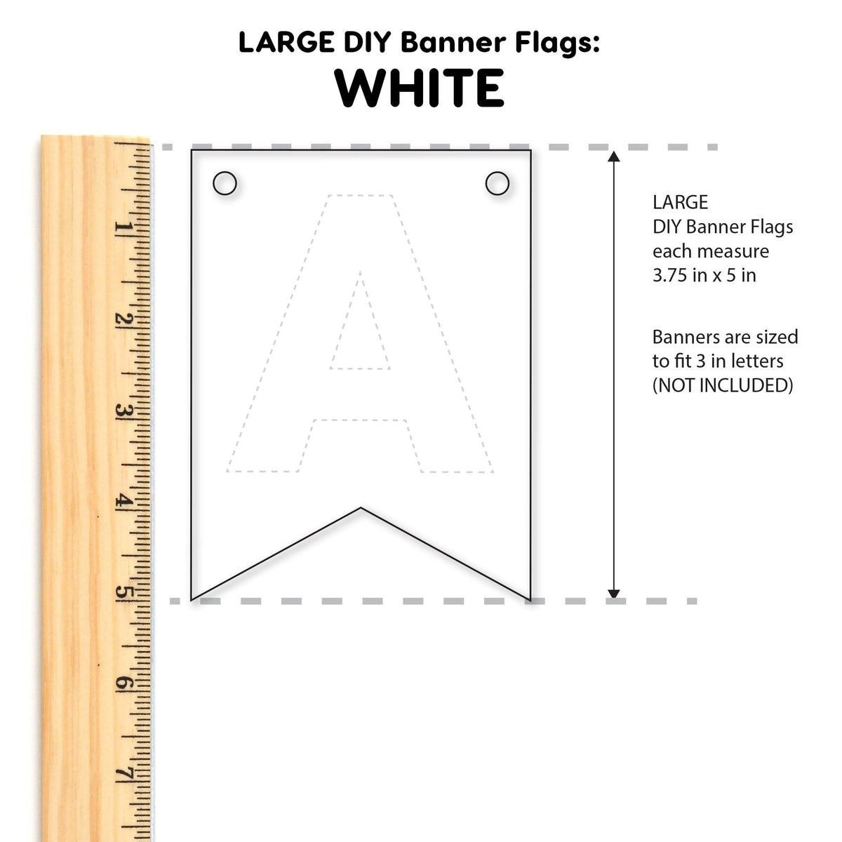 Large WHITE Pennant Banners – FreshCut Crafts