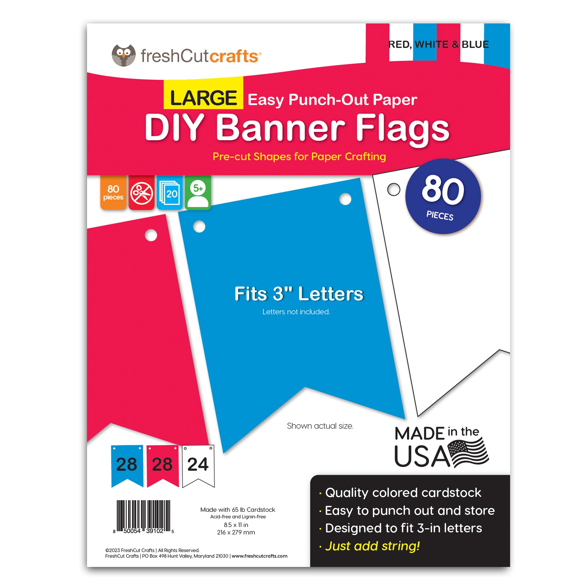 Large Red White & Blue Pennant Banners – FreshCut Crafts