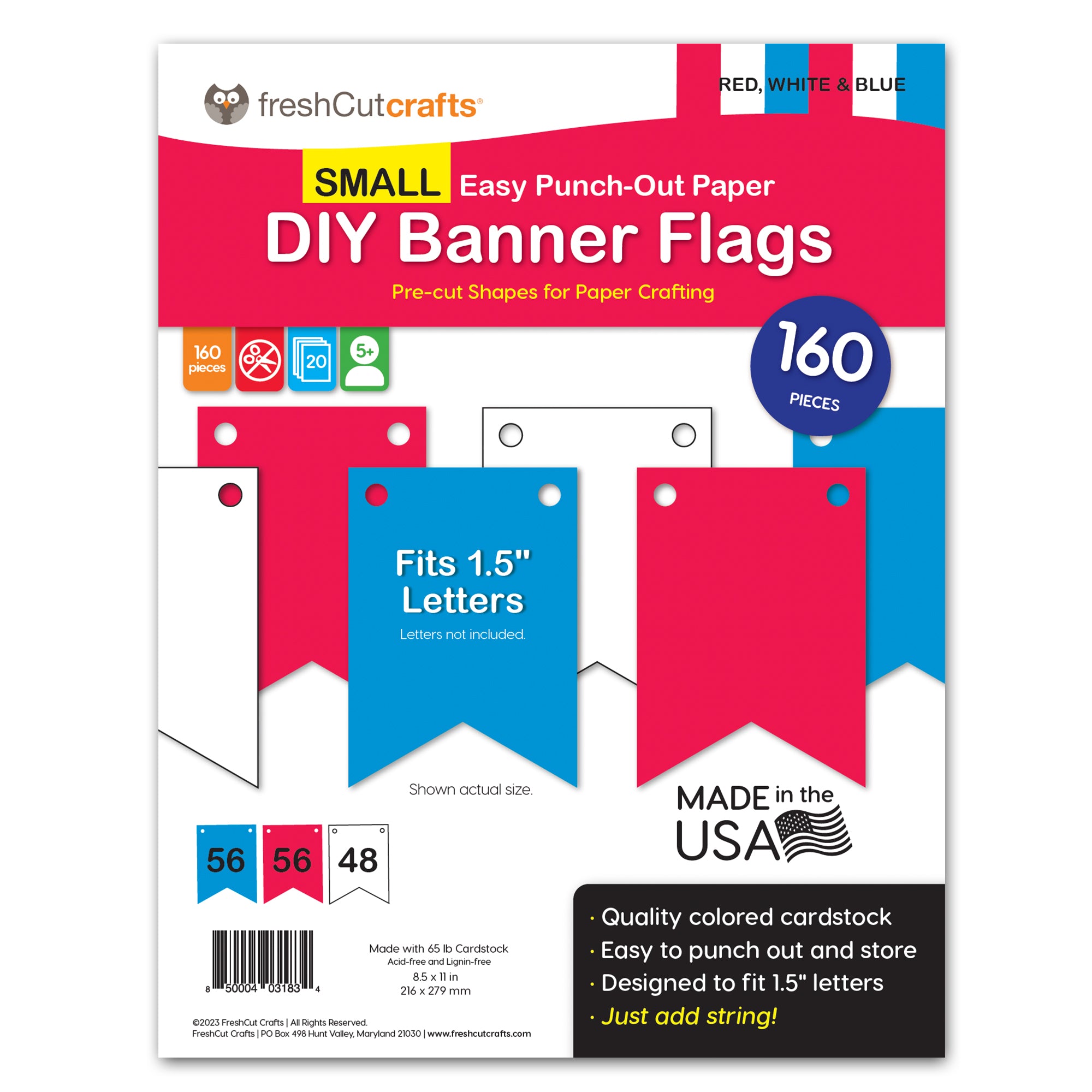 Small Red White & Blue Pennant Banners – FreshCut Crafts