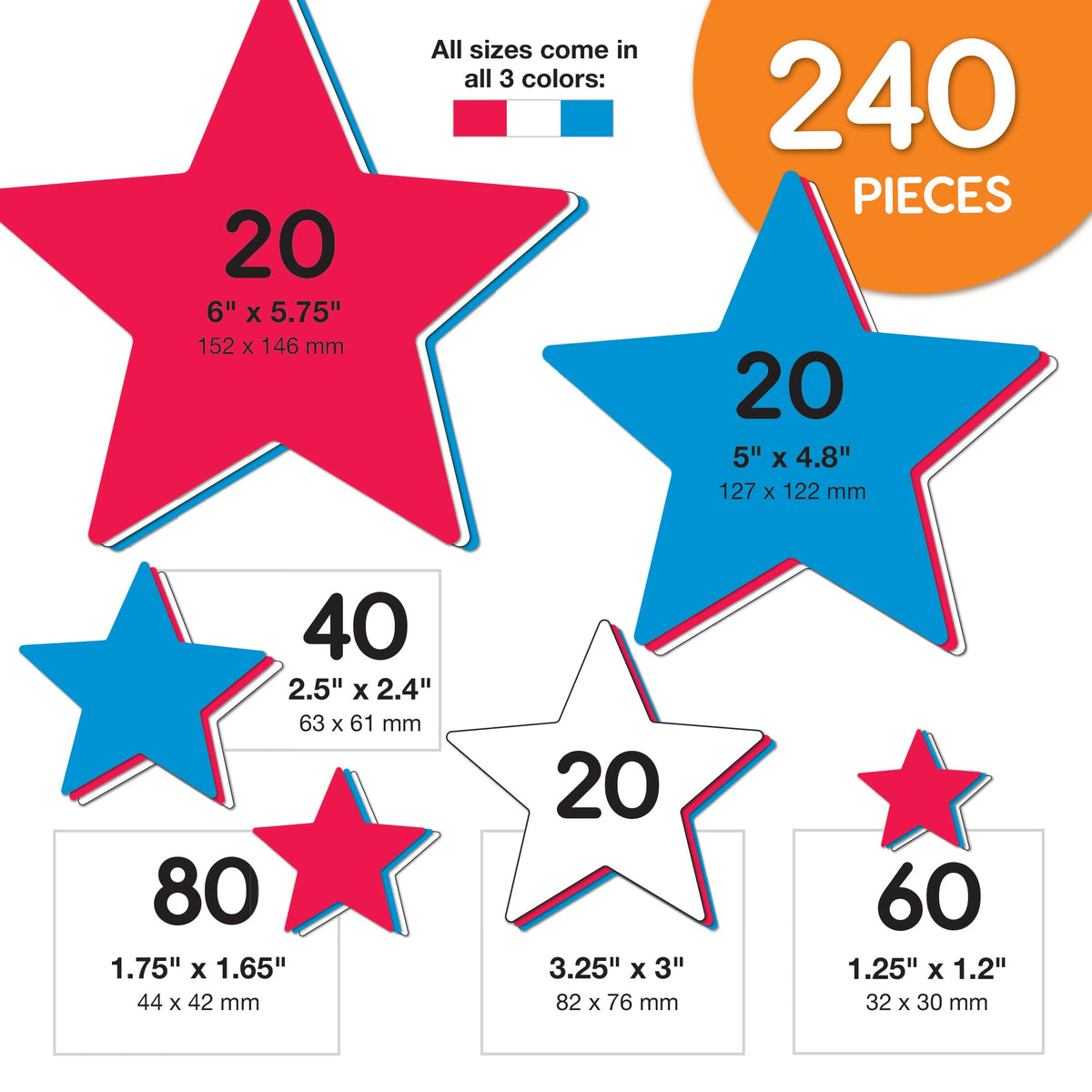 Stars Red White & Blue Cutouts – FreshCut Crafts