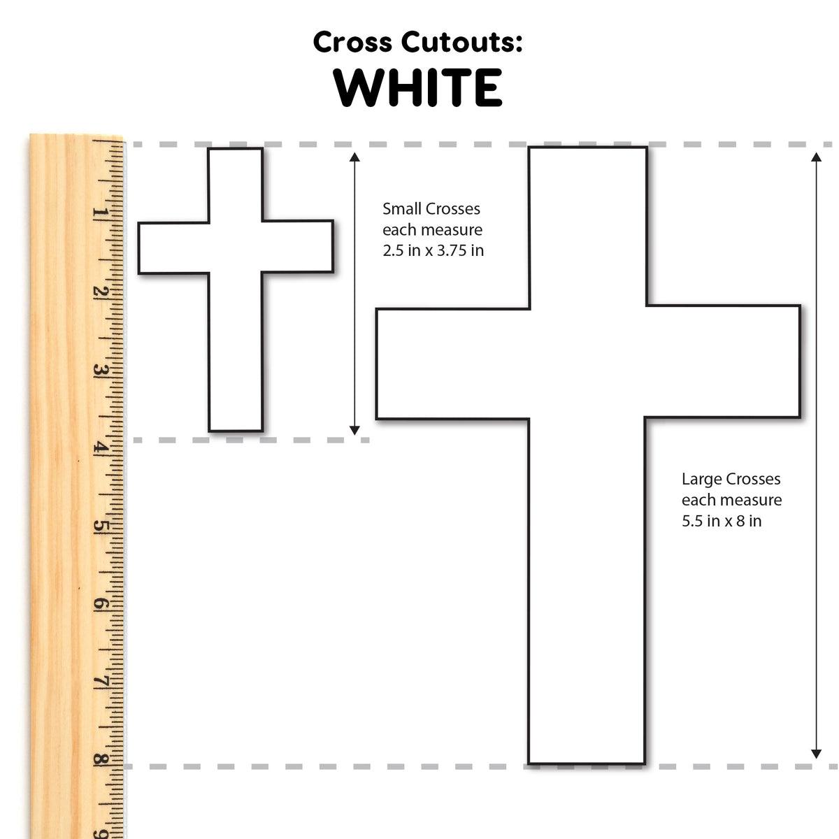 100 Pieces Cross Cutouts - White – FreshCut Crafts